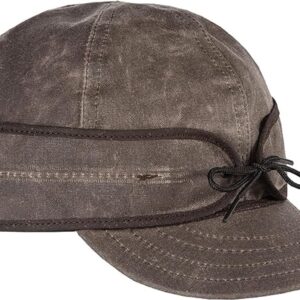 Stormy Kromer Waxed Cotton Cap - Lightweight Fall Hat with Earflaps