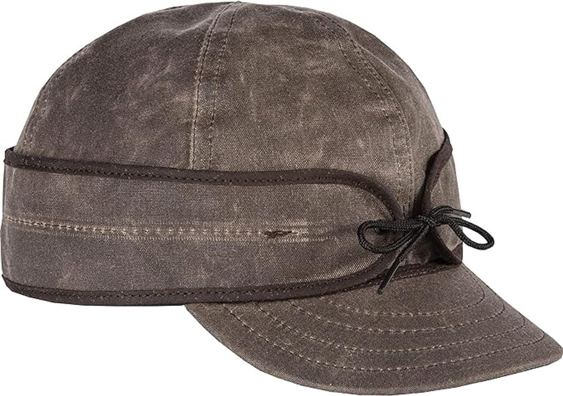 Stormy Kromer Waxed Cotton Cap - Lightweight Fall Hat with Earflaps