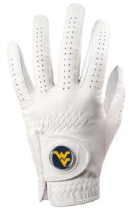 linkswalker west virginia mountaineers - cabretta leather golf glove - m