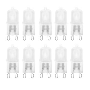 10 pack frosted lense q25/g9/fr/120v g9 jcd 25 watt 120 volt t4 jd type halogen house hold light bulb hanging pendant accent type spot down lamp chandelier sconce fixture lighting