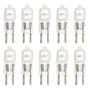 gy6.35 light bulb 10 pack halogen jcd 35w replacement softer frosted cover t4 q35/gy6.35/fr/120v wax melter plug warmer cabinet kitchen bathroom mirror fixture oven aromatherapy lamp lighting 35 watt