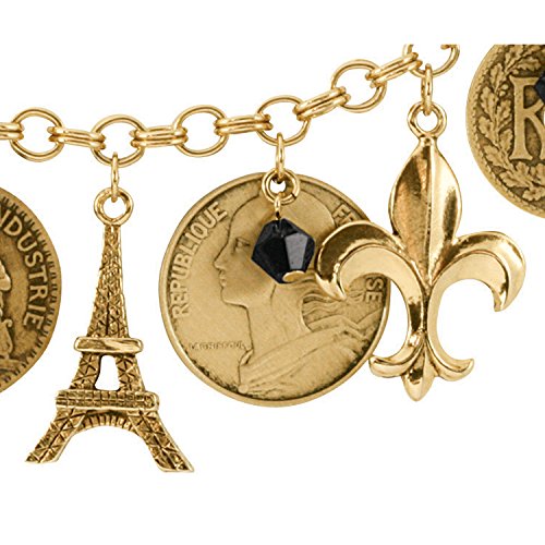 French Coin Charm Bracelet