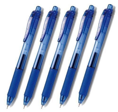 Pentel Energel X Rubber Grip & Click Retractable Fine Line, Needle Tip -BLN-105- Cost Performance Model -0.5mm-blue Ink-value Se