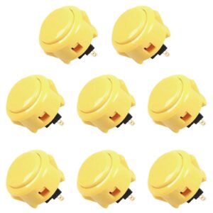 sanwa 8 pcs obsf-30 original push button 30mm - for arcade jamma video game & arcade joystick games console (yellow) s@nwa