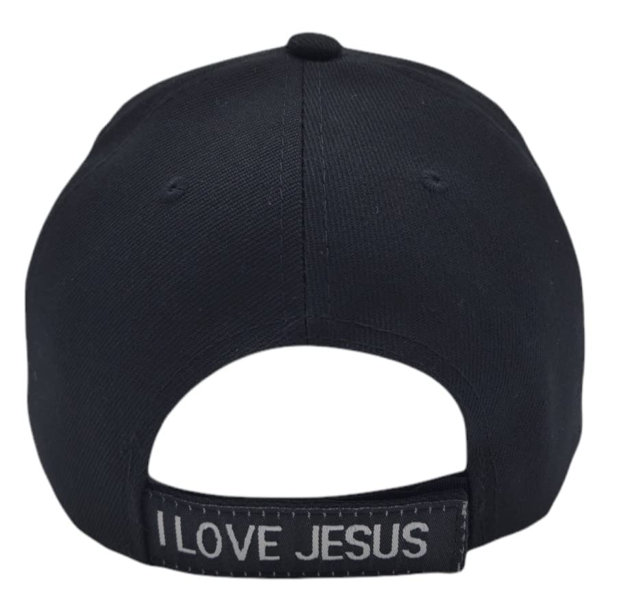 Too Blessed to Be Stressed - I Love Jesus Hat - Religious Baseball Cap (Black)