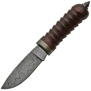 szco supplies damascus hunting knife with rosewood handle