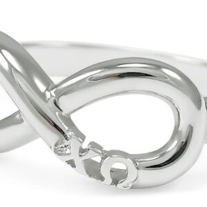 The Collegiate Standard Chi Omega Sterling Silver Infinity Ring (06)