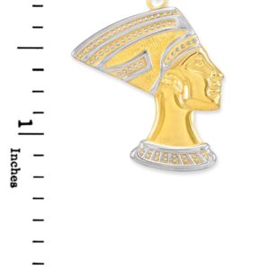 High Polish 10k Two-Tone Gold Egyptian Queen Nefertiti Bracelet Charm