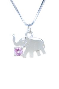 kyle jewelry sterling silver pendant charm elephant october