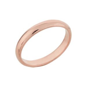 classic 14k rose gold comfort-fit band dainty 3mm wedding ring for women, size 6