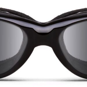 7eye Chubasco | Wind Blocking Sunglasses - Glossy Black, Polarized Gray Lenses