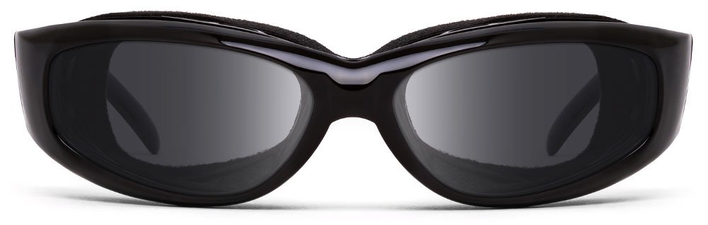 7eye Chubasco | Wind Blocking Sunglasses - Glossy Black, Polarized Gray Lenses