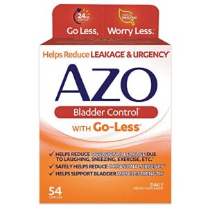 azo bladder control with go-less daily supplement | helps reduce occasional urgency& leakage due to laughing, sneezing and exercise | 54 count capsules