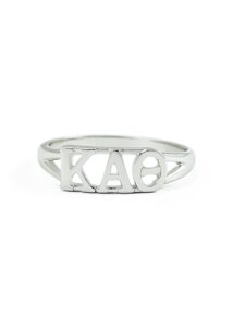 the collegiate standard sterling silver kappa alpha theta ring with cut-out letters size 6