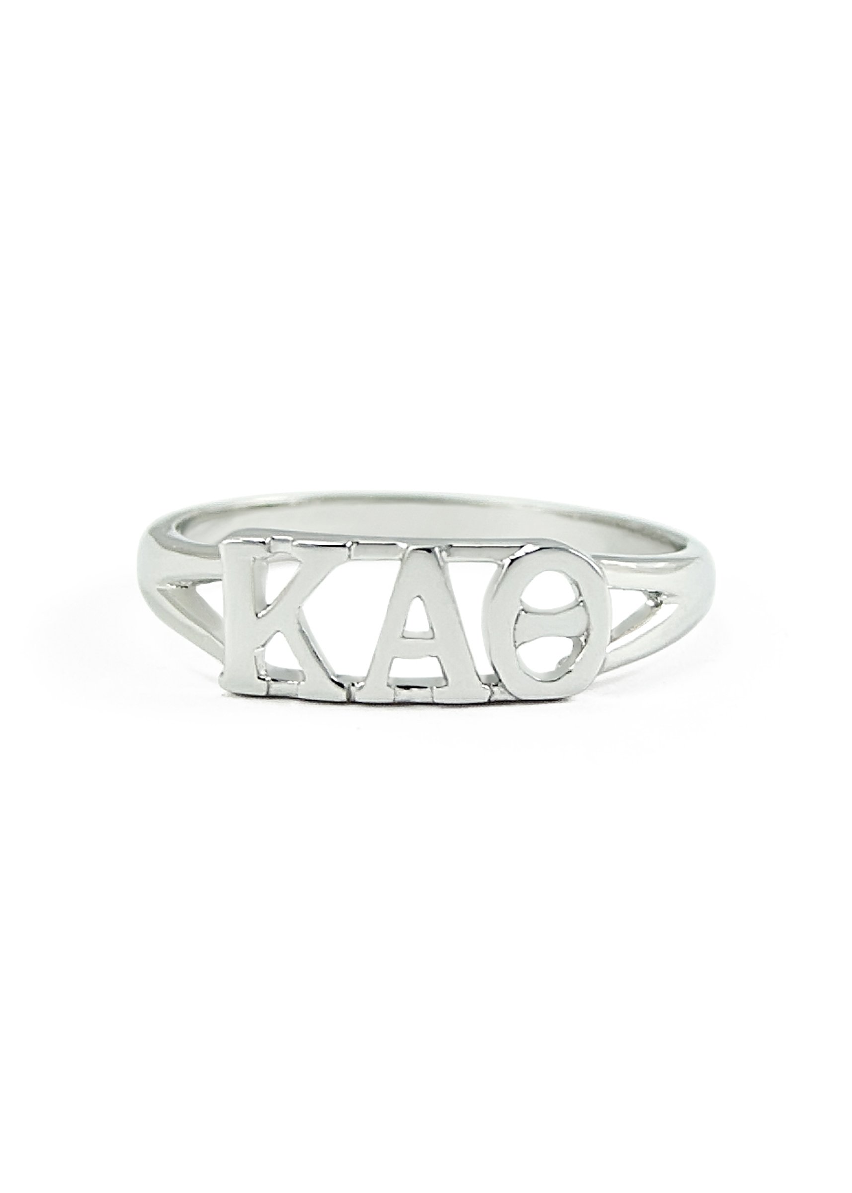 The Collegiate Standard Sterling silver Kappa Alpha Theta ring with cut-out letters size 6