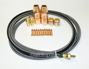 weldingcity mig welding gun kit .035" tip-nozzle-diffuser-liner for miller m-25/m-40 hobart torch m37l