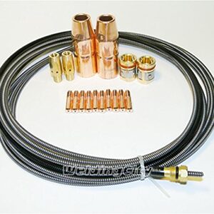 WeldingCity MIG Welding Gun Kit .035" Tip-Nozzle-Diffuser-Liner for Miller M-25/M-40 Hobart Torch M37L