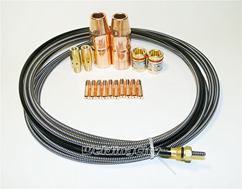 WeldingCity MIG Welding Gun Kit .035" Tip-Nozzle-Diffuser-Liner for Miller M-25/M-40 Hobart Torch M37L