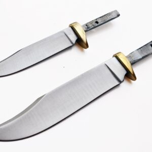 Whole Earth Supply Set of 2 Blades for Knife Making (5 1/4" & 7 1/2") Mini Hunter Blank Custom Game Hunting Blanks Skinning Knives