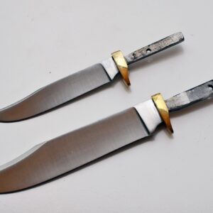 Whole Earth Supply Set of 2 Blades for Knife Making (5 1/4" & 7 1/2") Mini Hunter Blank Custom Game Hunting Blanks Skinning Knives