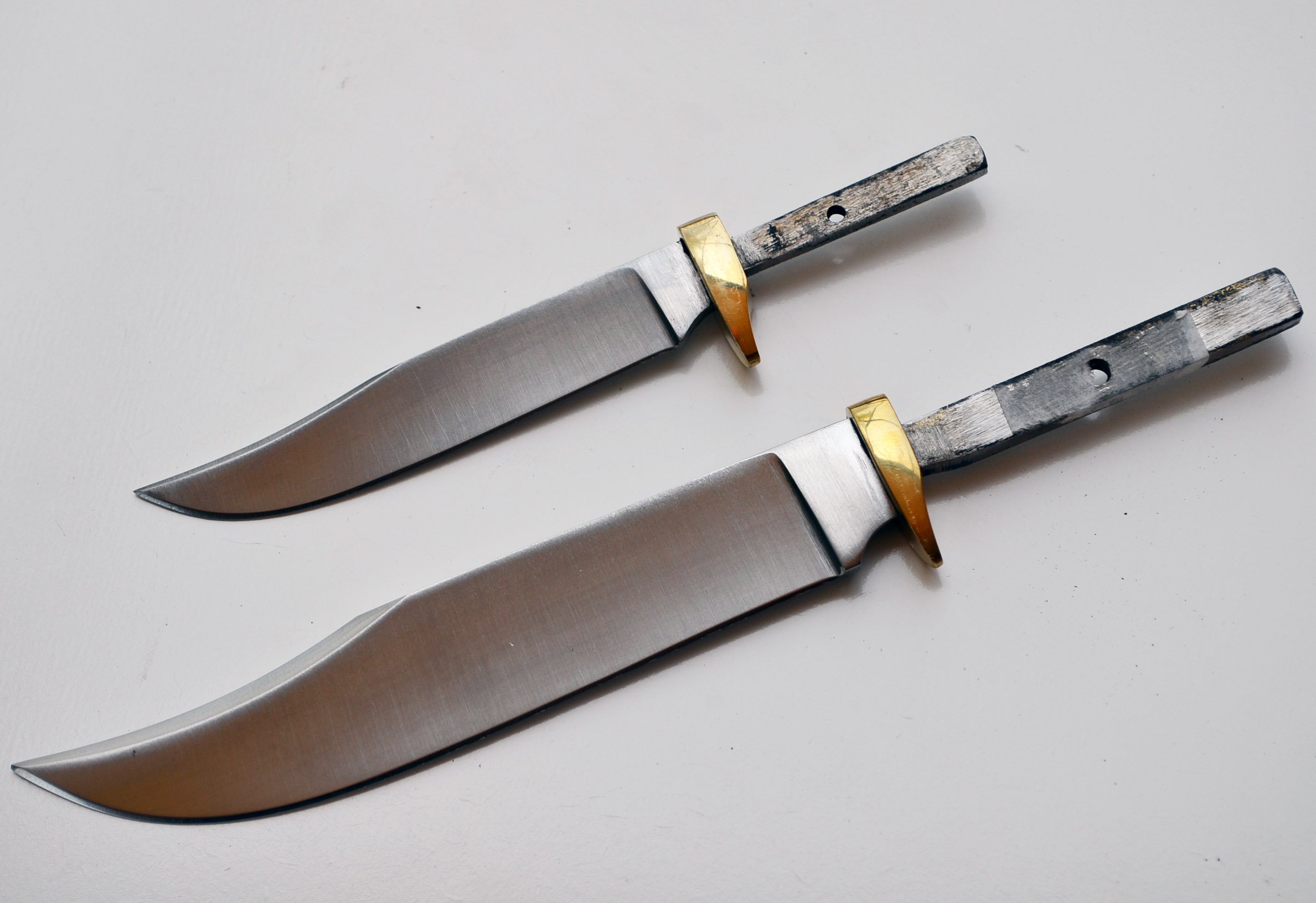 Whole Earth Supply Set of 2 Blades for Knife Making (5 1/4" & 7 1/2") Mini Hunter Blank Custom Game Hunting Blanks Skinning Knives