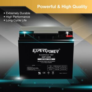 ExpertPower 12 Volt 20 Ah EXP12200 Rechargeable SLA Battery