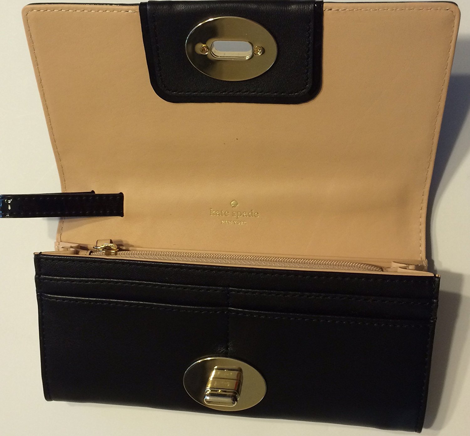 Kate Spade Hampton Road Turnlock Mara Clutch Wallet WLRU1481 Black