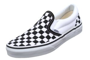 vans kids classic slip-on (checkerboard) black/true white vn000zbu5gu size 10.5