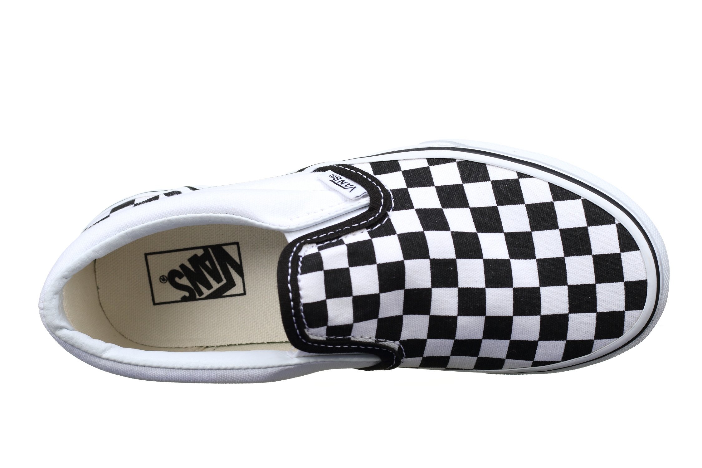 Vans Kids Classic Slip-On (Checkerboard) Black/True White VN000ZBU5GU Size 10.5