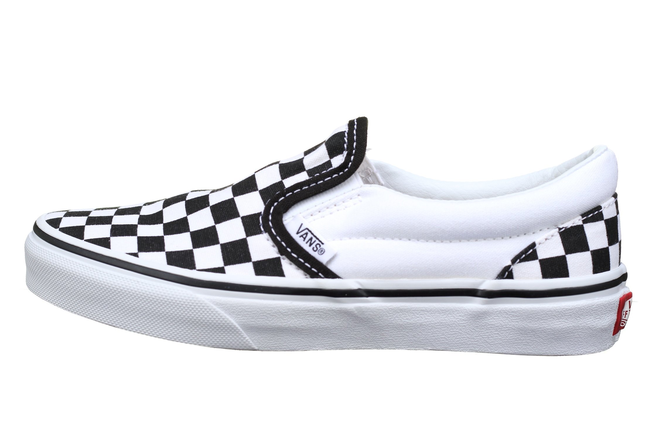 Vans Kids Classic Slip-On (Checkerboard) Black/True White VN000ZBU5GU Size 10.5