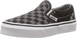 vans boys' classic slip-on (toddler/youth - black/pewter - 10.5