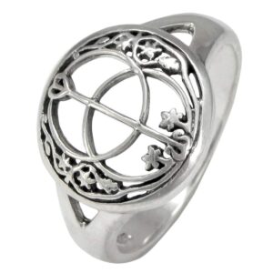 moonlight mysteries sterling silver chalice well ring symbol of avalon and divine feminine size 8