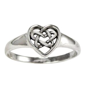 Moonlight Mysteries Sterling Silver Celtic Love Knot Heart Ring Size 4