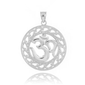 925 sterling silver open design yoga charm om pendant