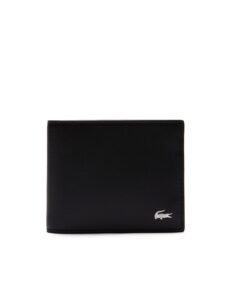 lacoste nh1115fg000 mens fitzgerald small billfold wallet wallet, black, one size