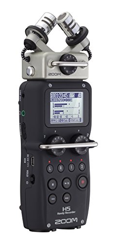 Zoom H5 4-Track Portable Recorder for Audio for Video, Music, and Podcasting, Stereo Microphones, 2 XLR/TRS Inputs, USB Audio Interface, Battery Powered