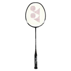 yonex muscle power 29 carbon graphite strung badminton racket with full racket cover (black/white) | for intermediate players | 85 grams | maximum string tension - 30lbs