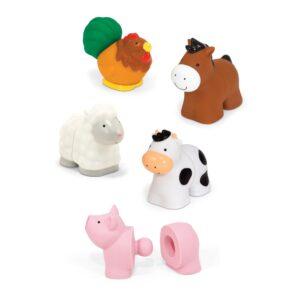 melissa & doug pop blocs farm animals educational baby toy - 10 linkable pieces