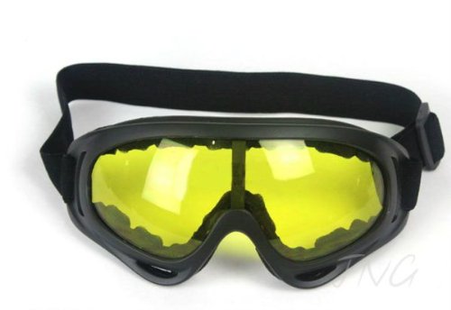 4 Goggles/Lot - Black + Clear + Amber + Yellow Multi Use Motorcycle Riding Snowboard Airsoft Protective Goggles Safety Glasses Sport Ski Airsoft Paintball