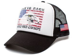 back to back world war champs eagle unisex-adult trucker hat -one-size (black/white/black)