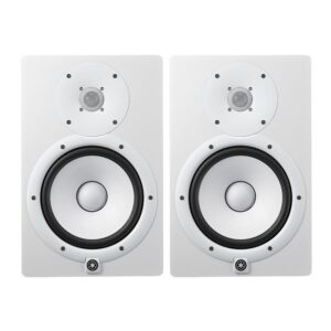 yamaha hs8 8-inch powered studio monitor (white, 2-pack) bundle (2 items)