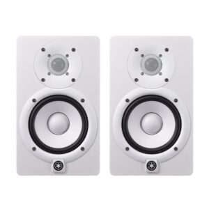 yamaha hs5 w 5-inch powered studio monitor (white, 2-pack) bundle (2 items)