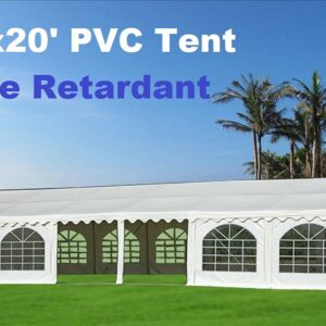 Delta 40'x20' Fire Retardant (FR) PVC Party Tent,Wedding Tent Canopy,Outdoor Event Shelter,Garden Gazebo,with Waterproof Top,Galvanized Steel Poles,Carry Bags