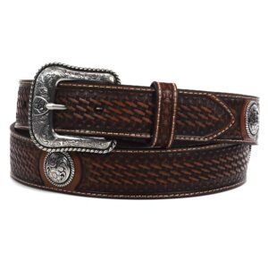 ariat men's basket stamp circle concho belt