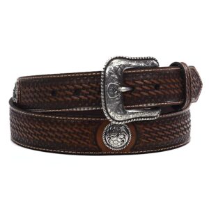 ARIAT Men's Basket Stamp Circle Concho Belt