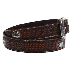 ARIAT Men's Basket Stamp Circle Concho Belt