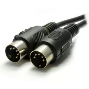 kenable midi 5 pin din plug to 5 pin din plug cable 2m (~6 feet) black