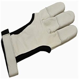 rose city archery leather glove, white, large