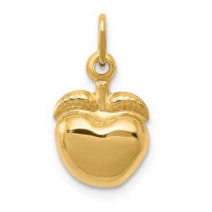 the black bow 14k yellow gold 3d puffed apple charm