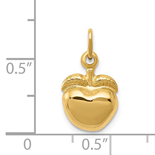 The Black Bow 14k Yellow Gold 3D Puffed Apple Charm